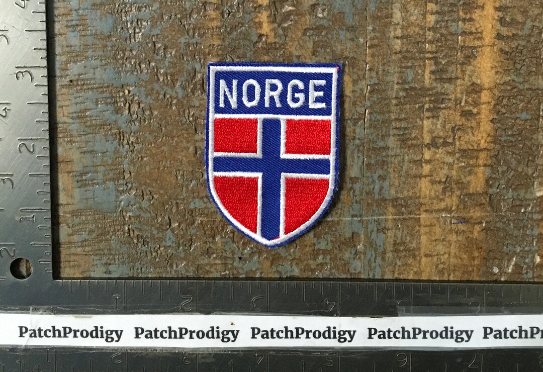 Vintage NORGE Norway Flag Emblem Travel Souvenir Sew-on Patch Country ...