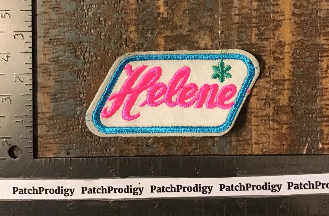 Vintage Helene Name Tag Sew-on Patch Felt White/blue/pink - Etsy