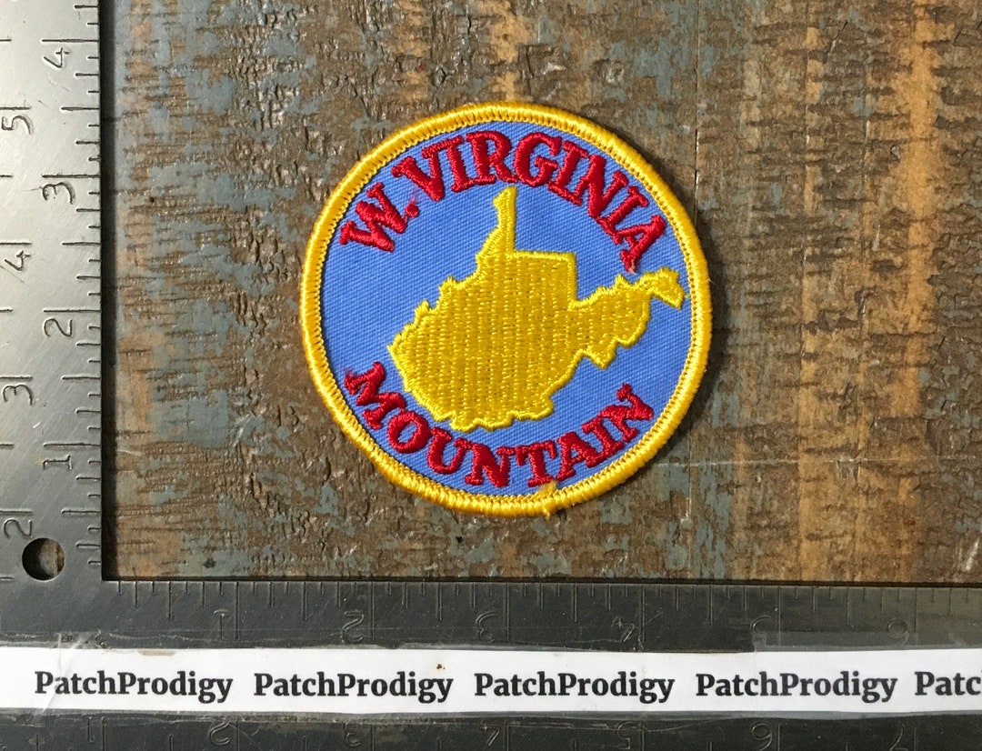 Vintage West Virginia Mountain State Map Outline Travel Souvenir Sew-on ...