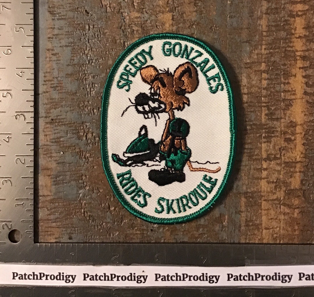 Vintage Speedy Gonzales Rides Skiroule Snowmobiles Sew-on Patch Twill ...