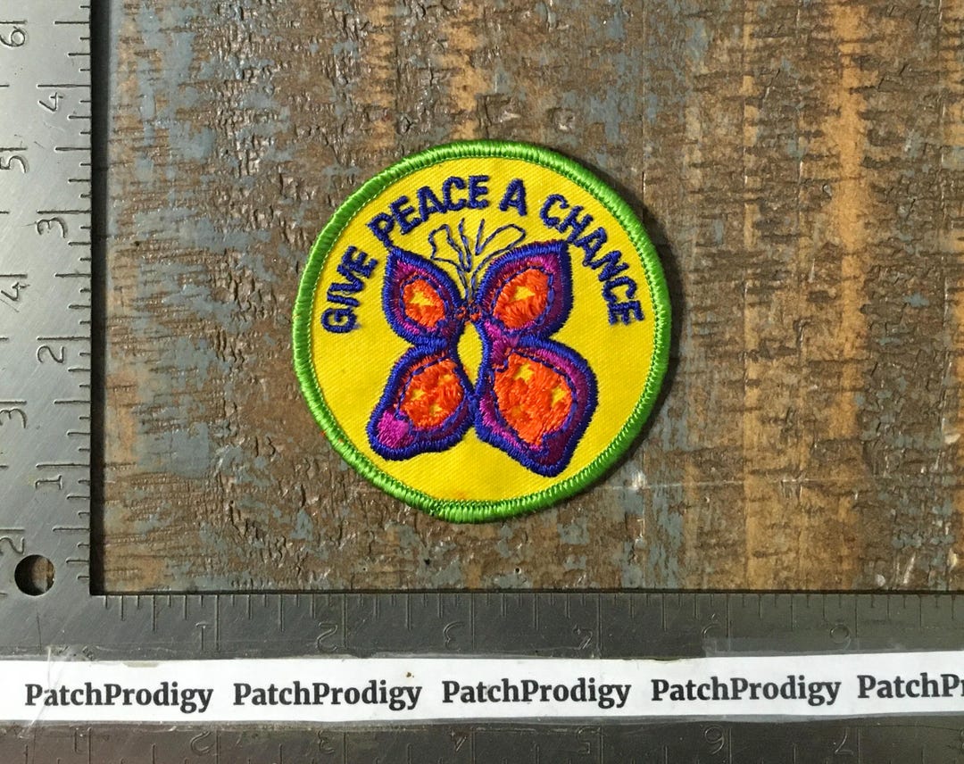 Vintage Give Peace A Chance Anti War Protest Butterfly Hippie ...