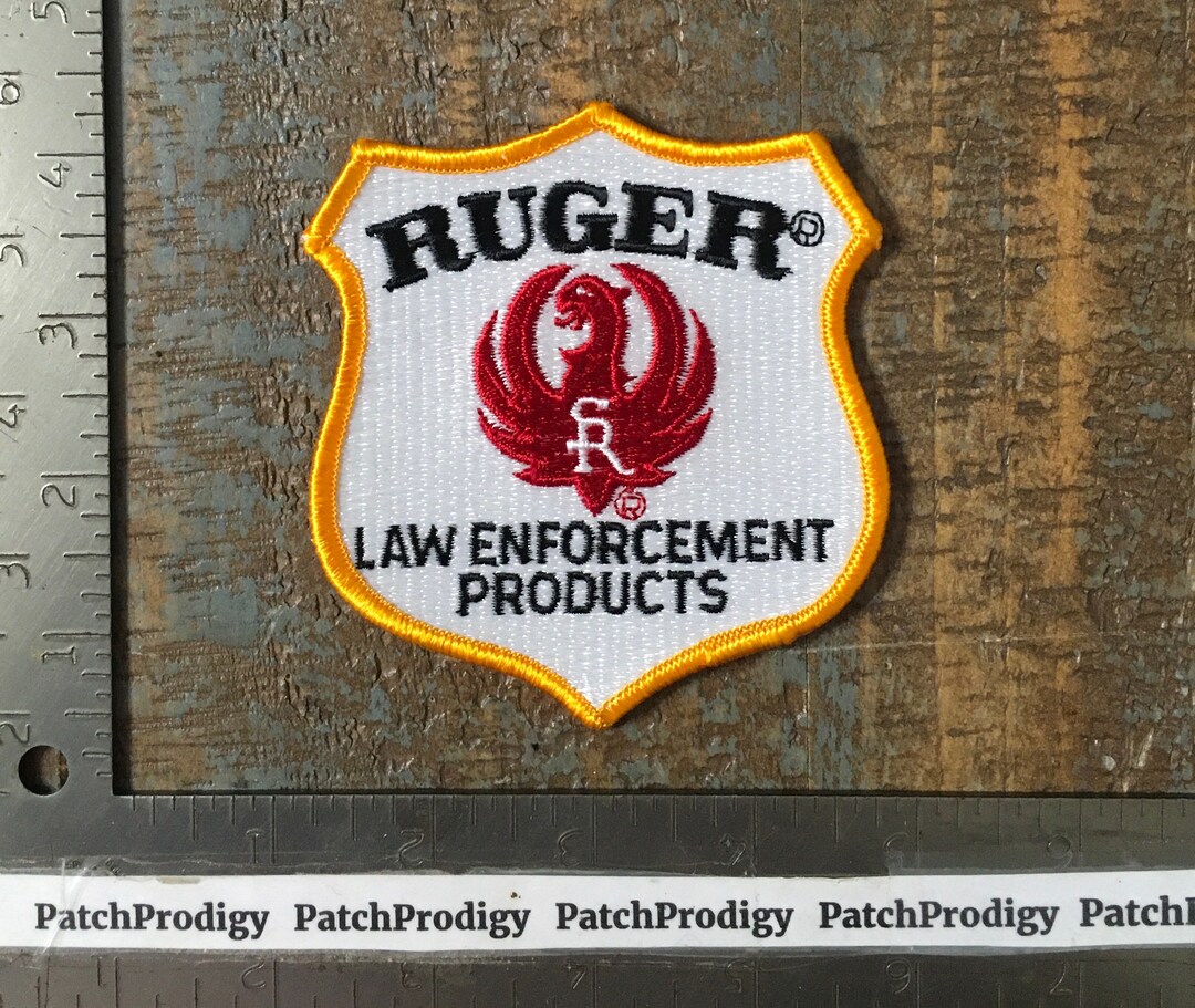 Vintage RUGER FIREARMS Law Enforcement Products Gun Company Logo Iron ...