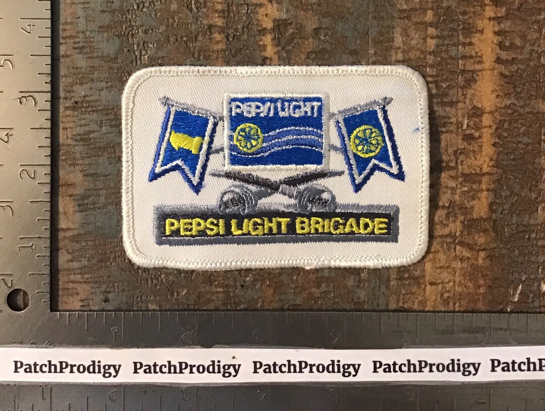 Vintage PEPSI LIGHT BRIGADE Soda Pop Beverage Drink Company Logo Iron ...
