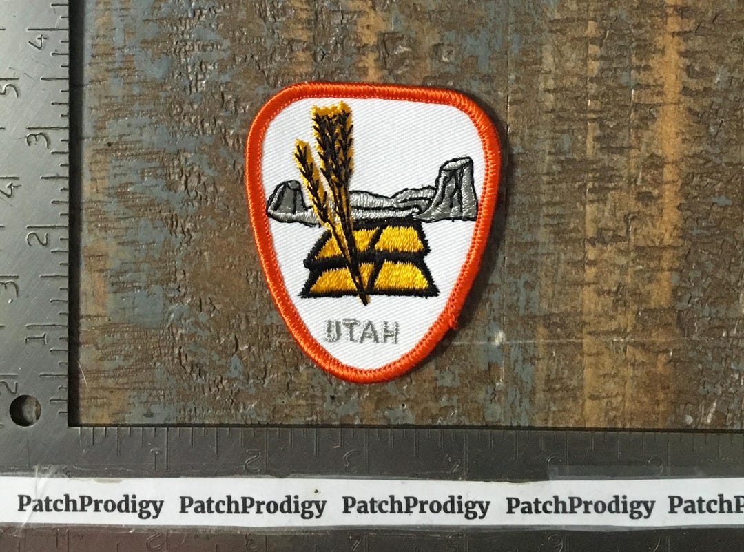 Vintage Utah Wheat Canyons Cliffs State Travel Souvenir Embroidered Sew ...