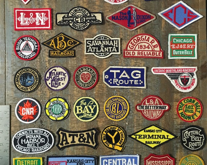 Vintage Patch Lot of 35 Railroad Train Railway Company Logo Sew-on ...