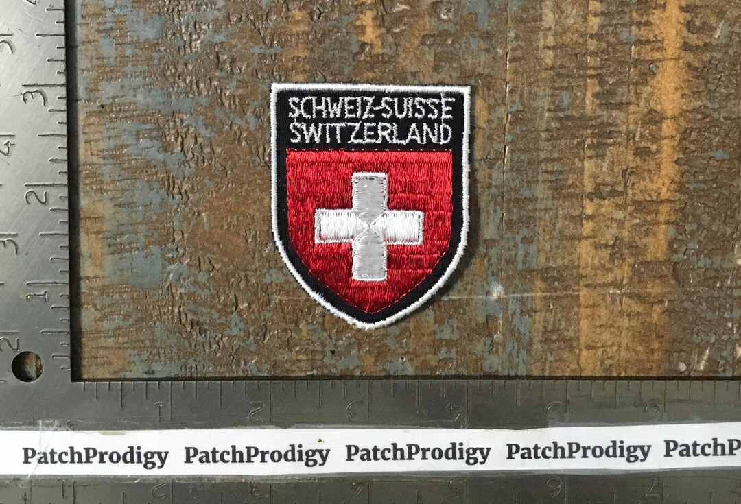 Vintage Schweiz-suisse Switzerland Flag Emblem Travel Souvenir Sew-on ...
