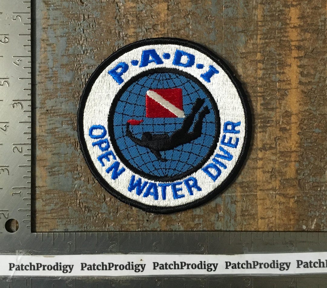 Vintage PADI Open Water Diver SCUBA Ocean Sea Diving Flag Emblem Professional Association of ...