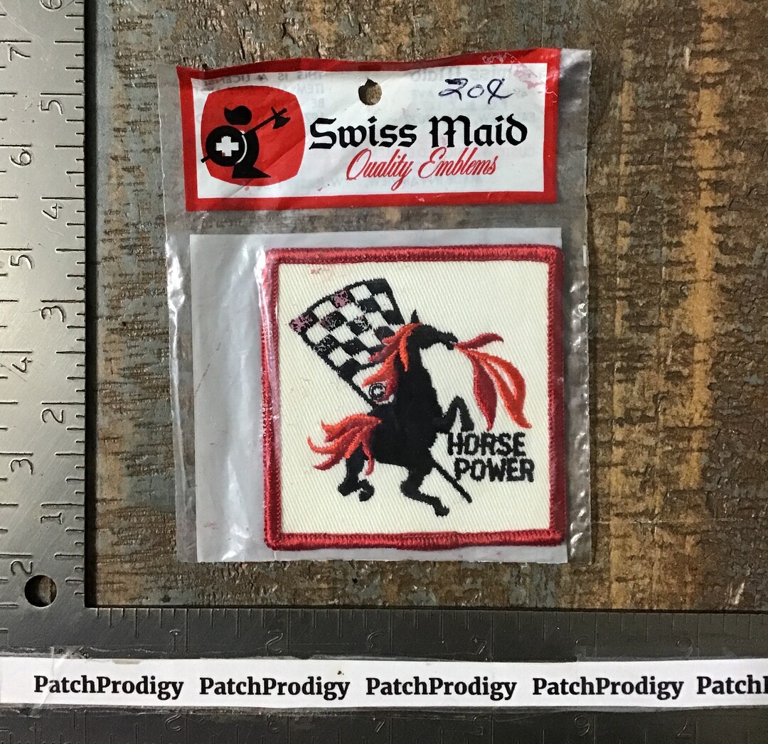 Vintage HORSE POWER Automotive Car Racing Checkered Flag Hot Rod Logo ...