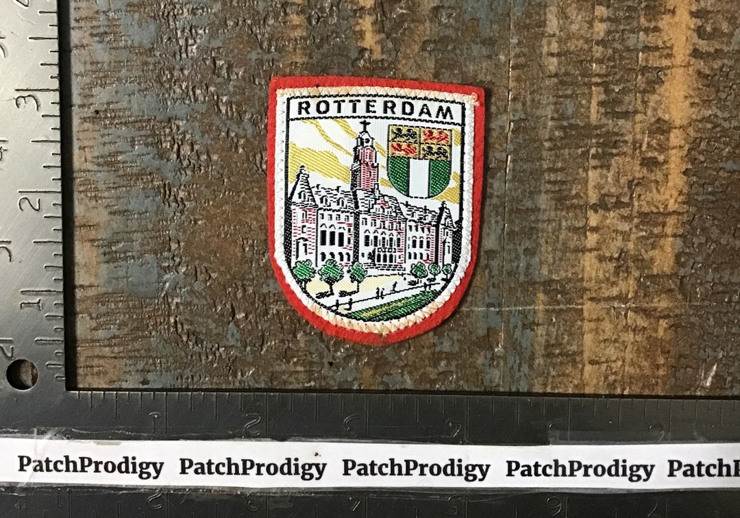 Vintage ROTTERDAM Netherlands Flag Emblem Town Hall Building Travel ...
