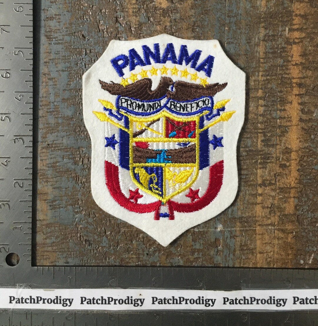 Vintage PANAMA Coat of Arms Crest Shield Motto Central American Country ...