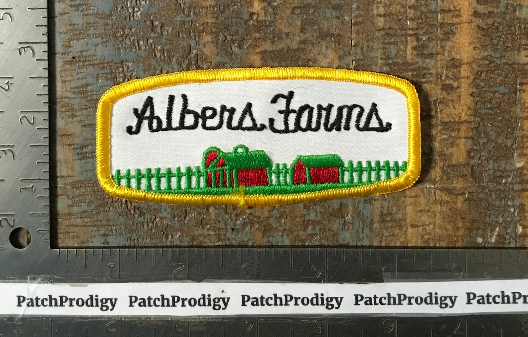 Vintage ALBERS FARMS Animals Barns Agriculture Farming Company Logo ...
