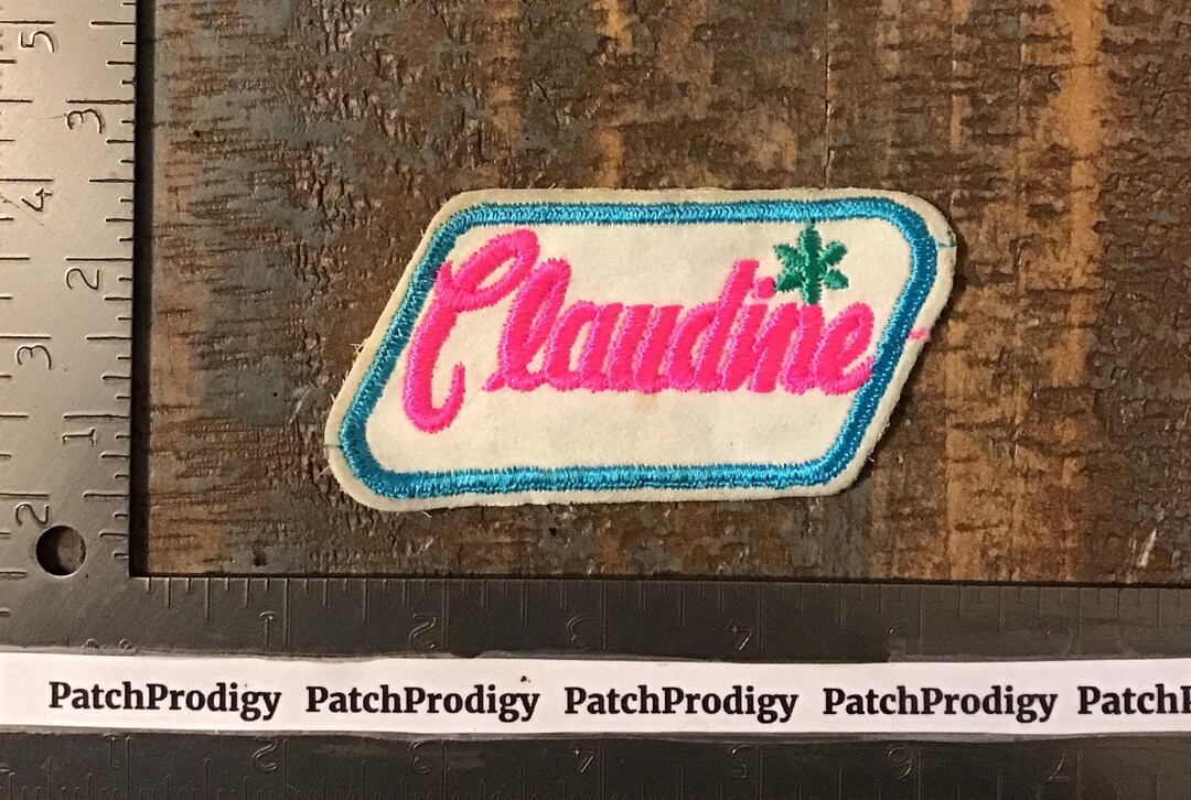 Vintage Claudine Name Tag Sew-on Patch Felt White/blue/pink - Etsy