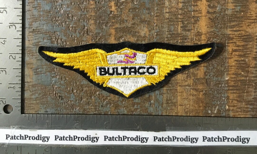 Vintage BULTACO Motorcycles Wings Company Logo Sew-on Patch 1970s Felt ...