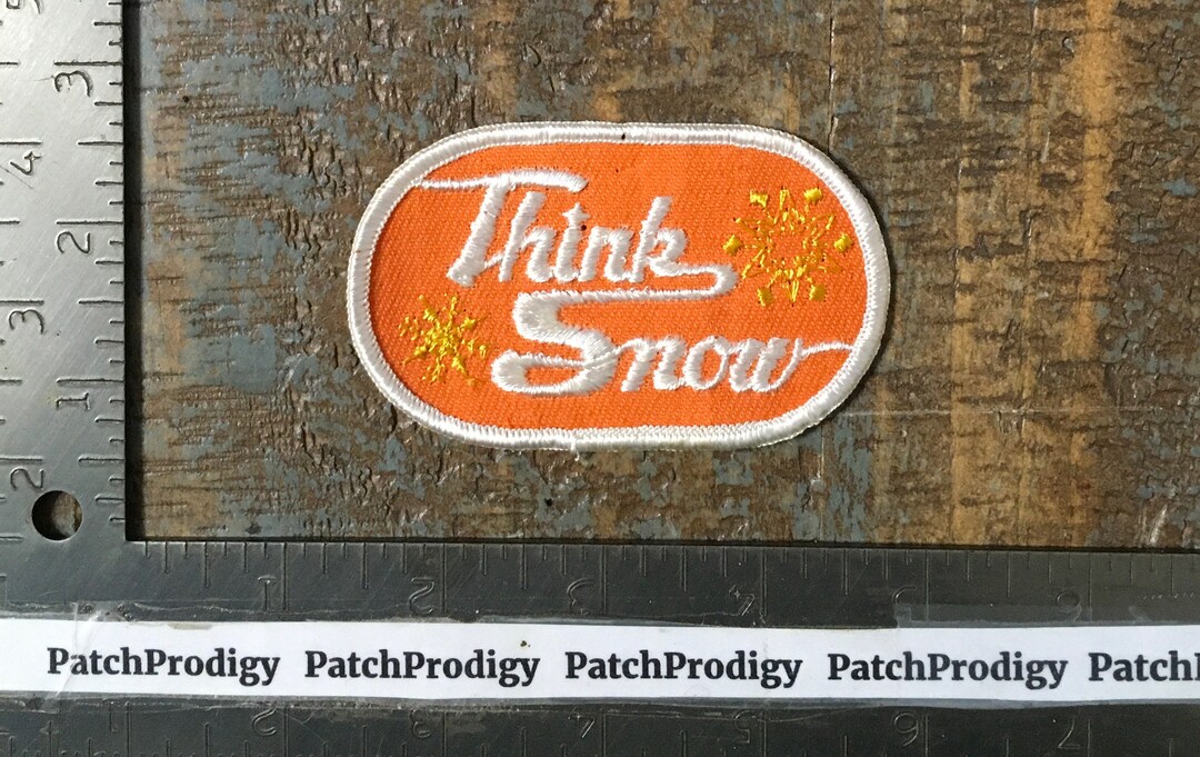 Vintage THINK SNOW Winter Sports Skiing Snowboarding Snowflakes Sew-on ...