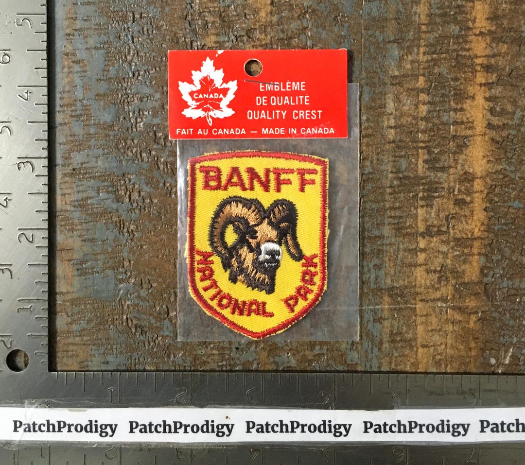 Vintage BANFF NATIONAL PARK Canada Skiing Hiking Ram Animal Wildlife ...