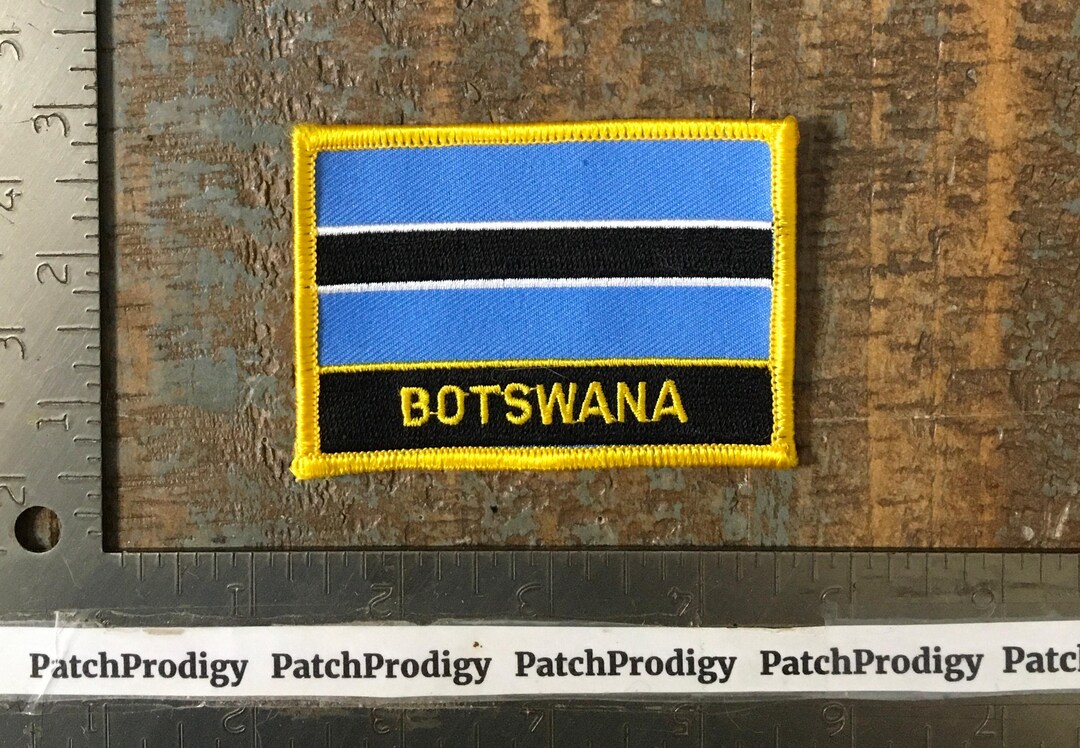 Vintage BOTSWANA Country National Flag Emblem Travel Souvenir Iron-on Patch Southern Africa ...