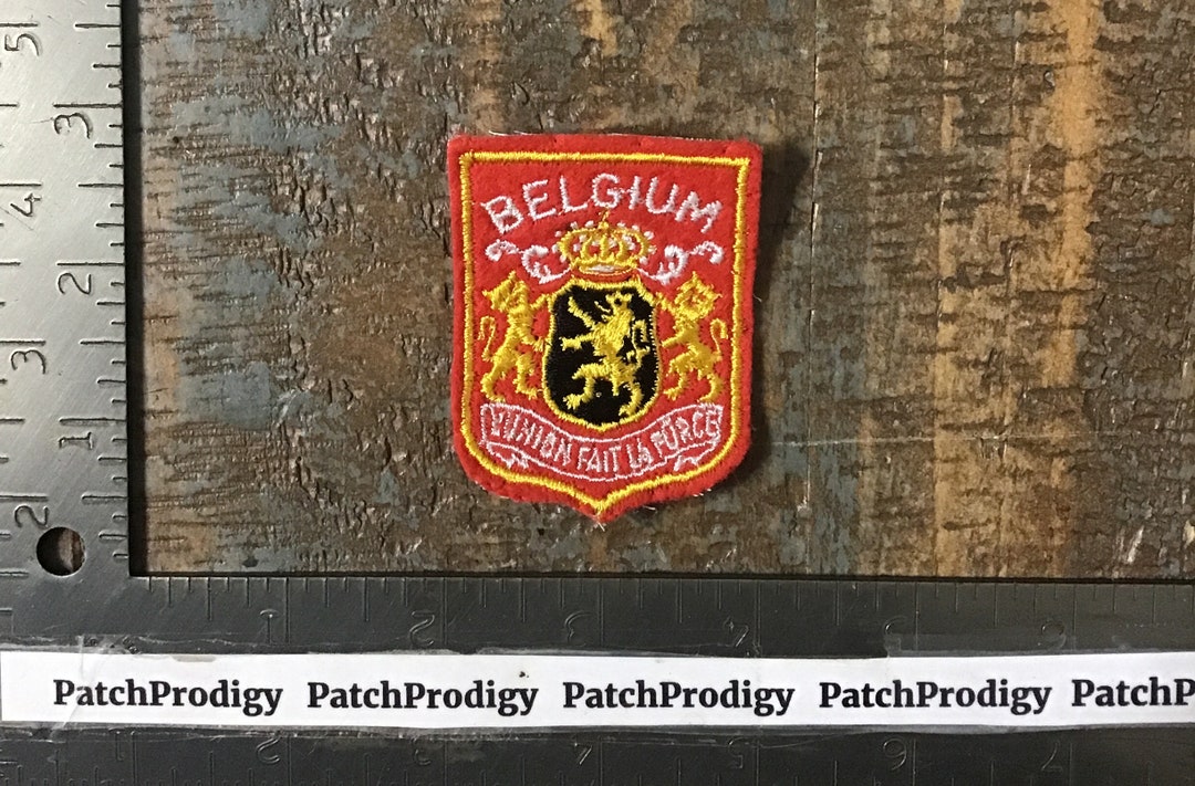 Vintage BELGIUM Coat of Arms Crest Shield Travel Souvenir Sew-on Patch ...