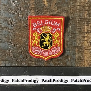 Vintage BELGIUM Coat of Arms Crest Shield Travel Souvenir Sew-on Patch ...