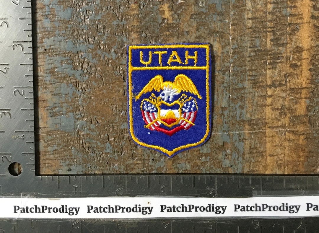 Vintage UTAH State Flag Shield Emblem Travel Souvenir Iron-on Patch ...