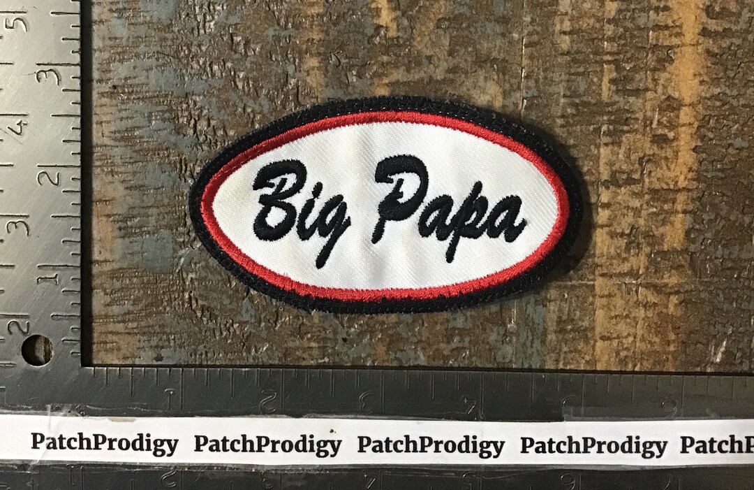 Vintage BIG PAPA Name Tag Work Shirt Job Uniform Oval Sew-on Patch ...