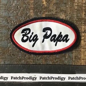 Vintage BIG PAPA Name Tag Work Shirt Job Uniform Oval Sew-on Patch ...