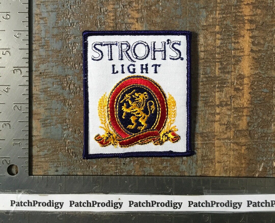 Vintage STROHS LIGHT Beer Brewing Company Lion Logo Advertising Iron-on ...