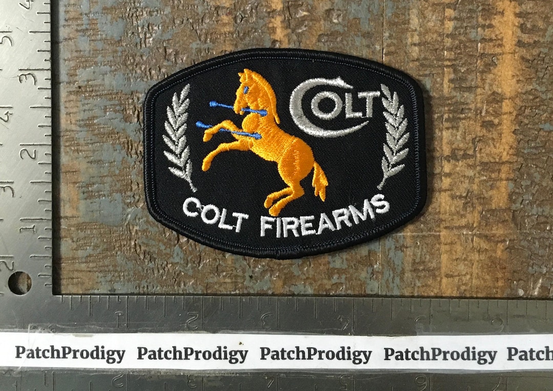 Vintage COLT FIREARMS Guns Firearm Rifle Pistol Company Logo Iron-on ...