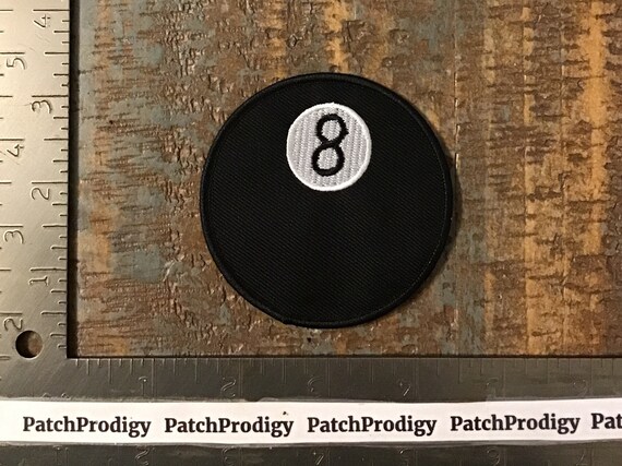 8-Ball Eight Ball Billiards Pool Iron-On Patch - Gem