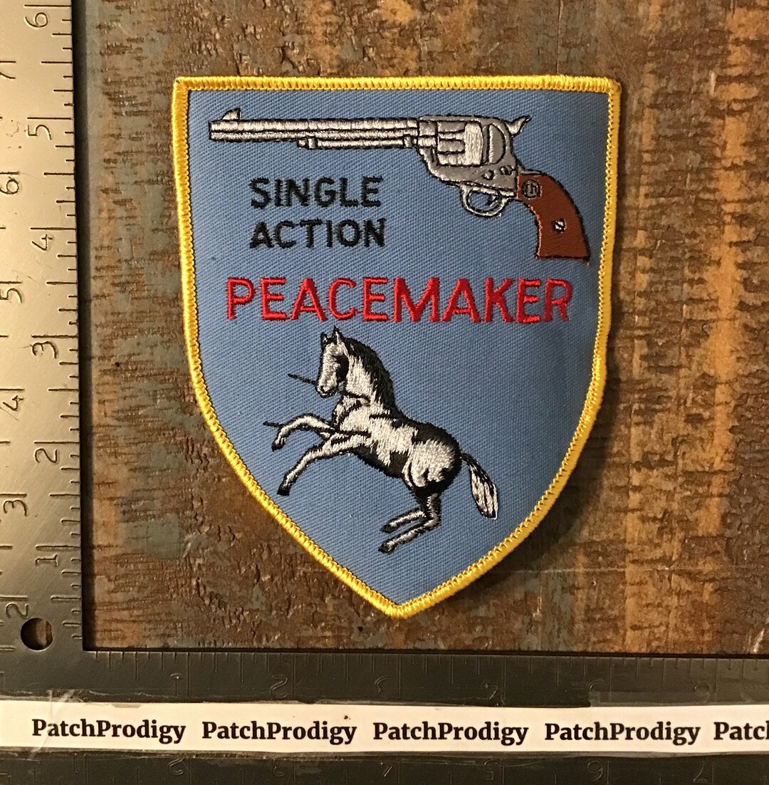 Vintage COLT Single Action PEACEMAKER Guns Firearms Company Logo Iron ...