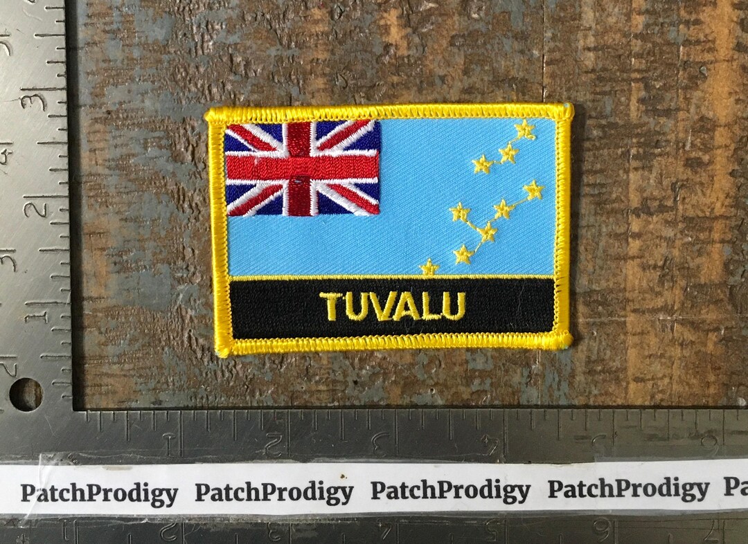 Vintage TUVALU Country National Flag Emblem Travel Souvenir Iron-on Patch Oceania 1990s Twill - Etsy
