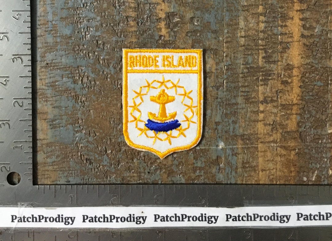 Vintage Rhode Island State Flag Emblem Anchor Travel Souvenir Iron-on ...
