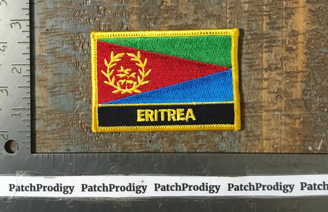 Vintage ERITREA Country National Flag Emblem Travel Souvenir Iron-on Patch East Africa 1990s ...