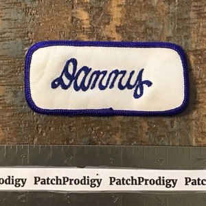 Vintage Danny Name Tag Work Uniform Badge Patch White/blue - Etsy