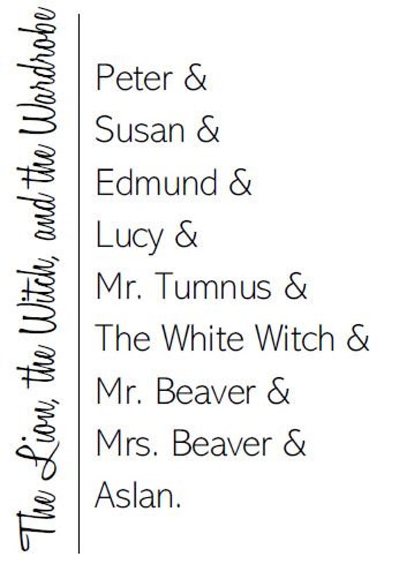 The Lion The Witch And The Wardrobe Book Characters