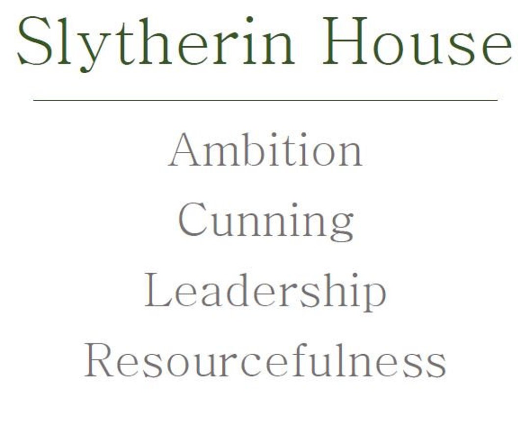 Slytherin House Traits Digital Download - Etsy