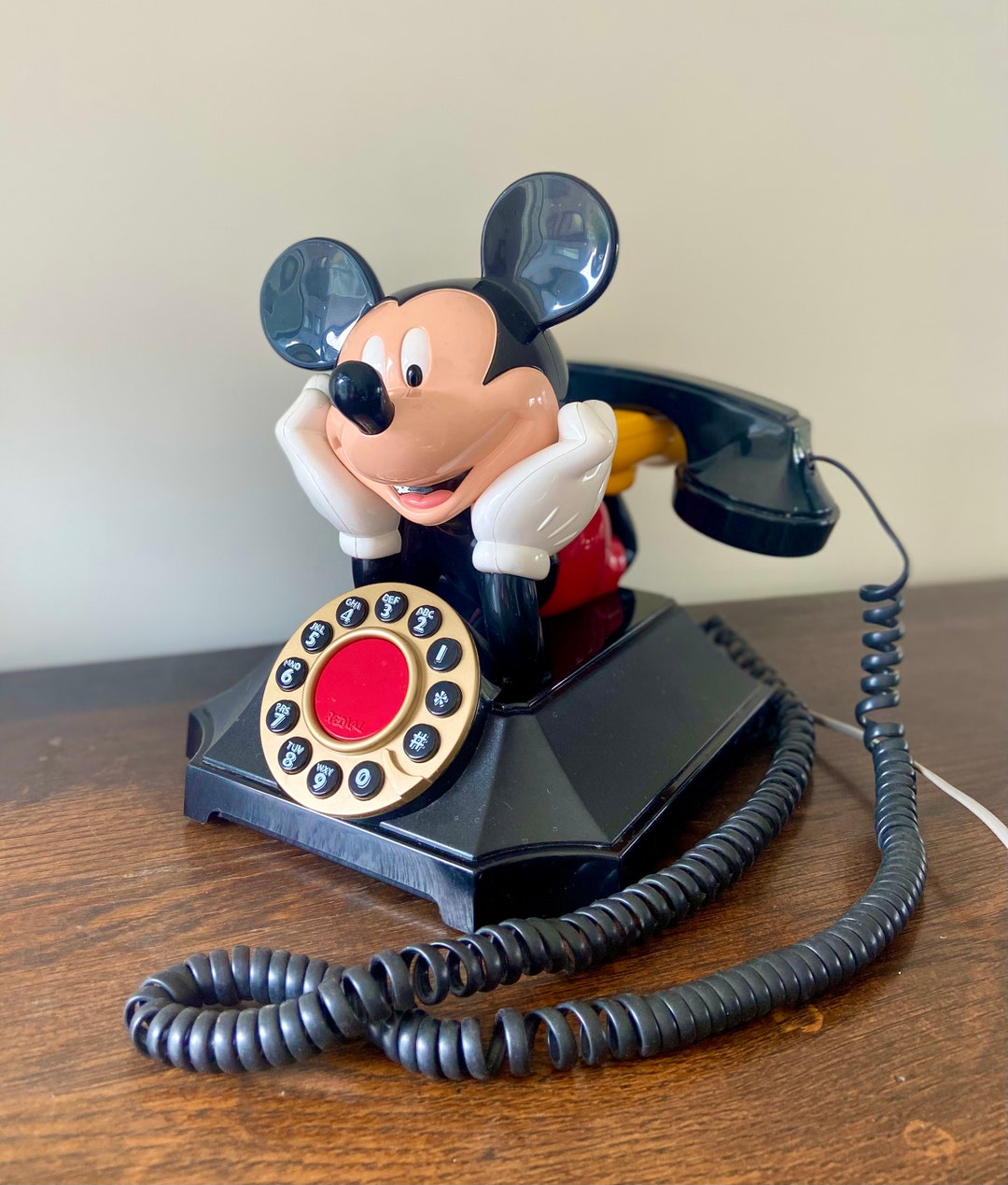 Vintage 1990’s Retro Disney Telemania Mickey Mouse Desk Phone With ...