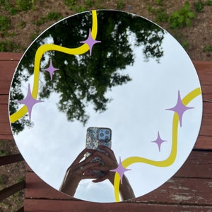 Psychedelic Swirls & Stars Mirror Multiple Colors and Sizes - Etsy