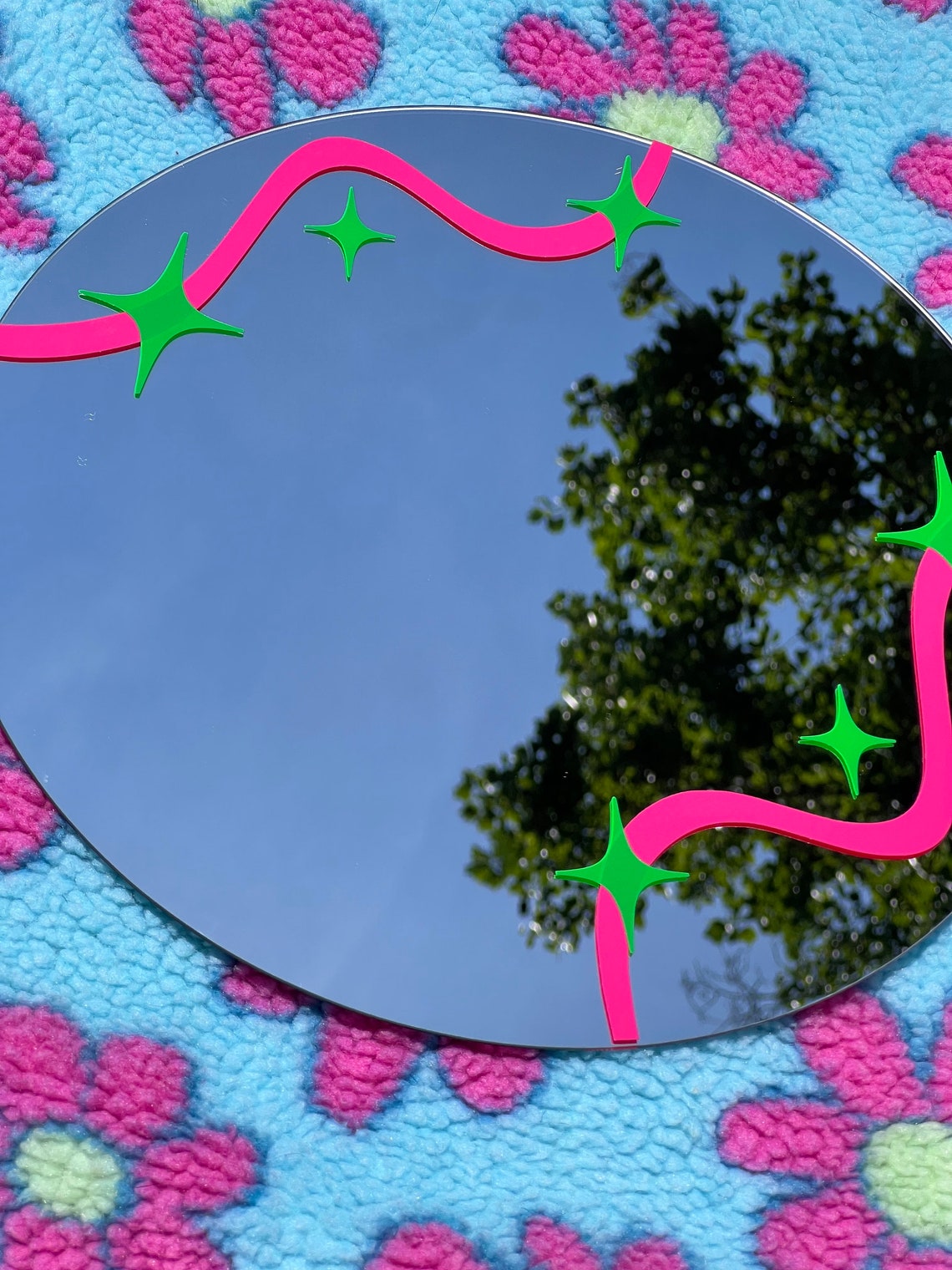 Psychedelic Swirls & Stars Mirror Multiple Colors and Sizes - Etsy