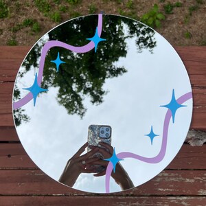 Psychedelic Swirls & Stars Mirror Multiple Colors and Sizes - Etsy