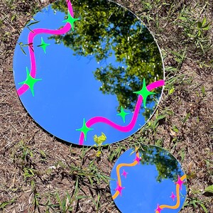 Psychedelic Swirls & Stars Mirror Multiple Colors and Sizes - Etsy