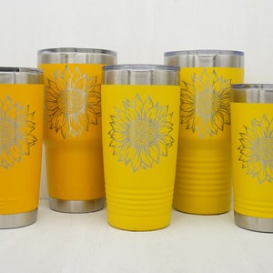 Sunflower Personalized YETI® or Polar Camel Laser Engraved Insulated ...
