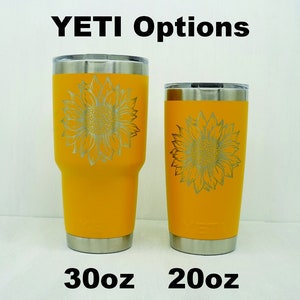 Sunflower Personalized YETI® or Polar Camel Laser Engraved Insulated ...