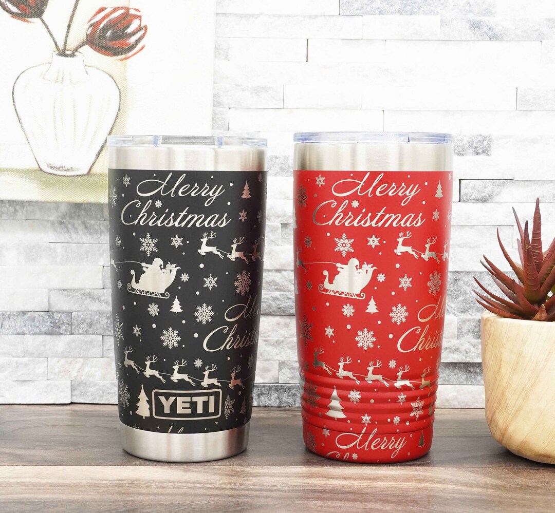 Christmas Laser Engraved YETI® or Polar Camel Insulated Tumbler - Merry ...
