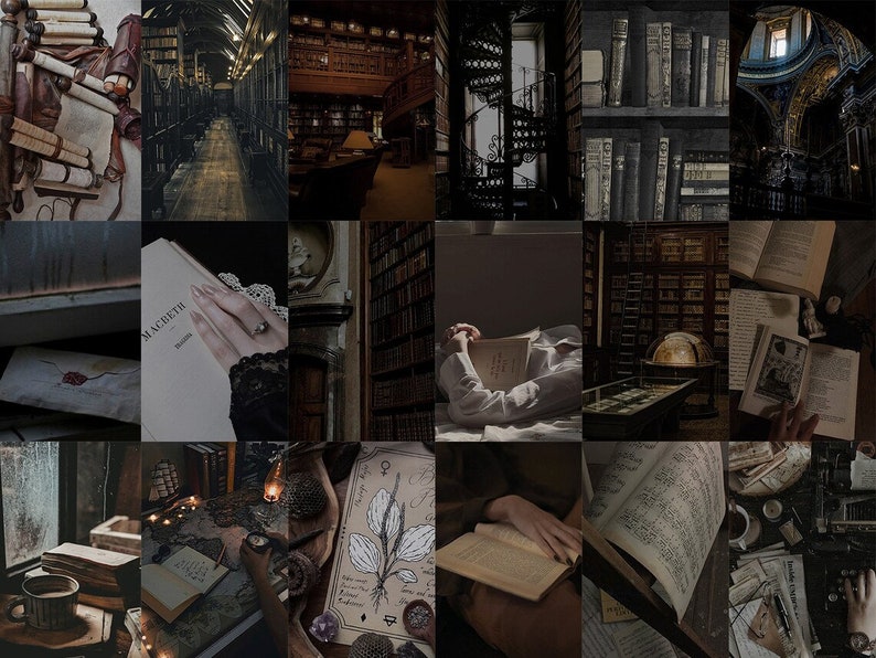 70 PCS | Dark Academia Wall Collage Kit | Librarycore Aesthetic Photo ...