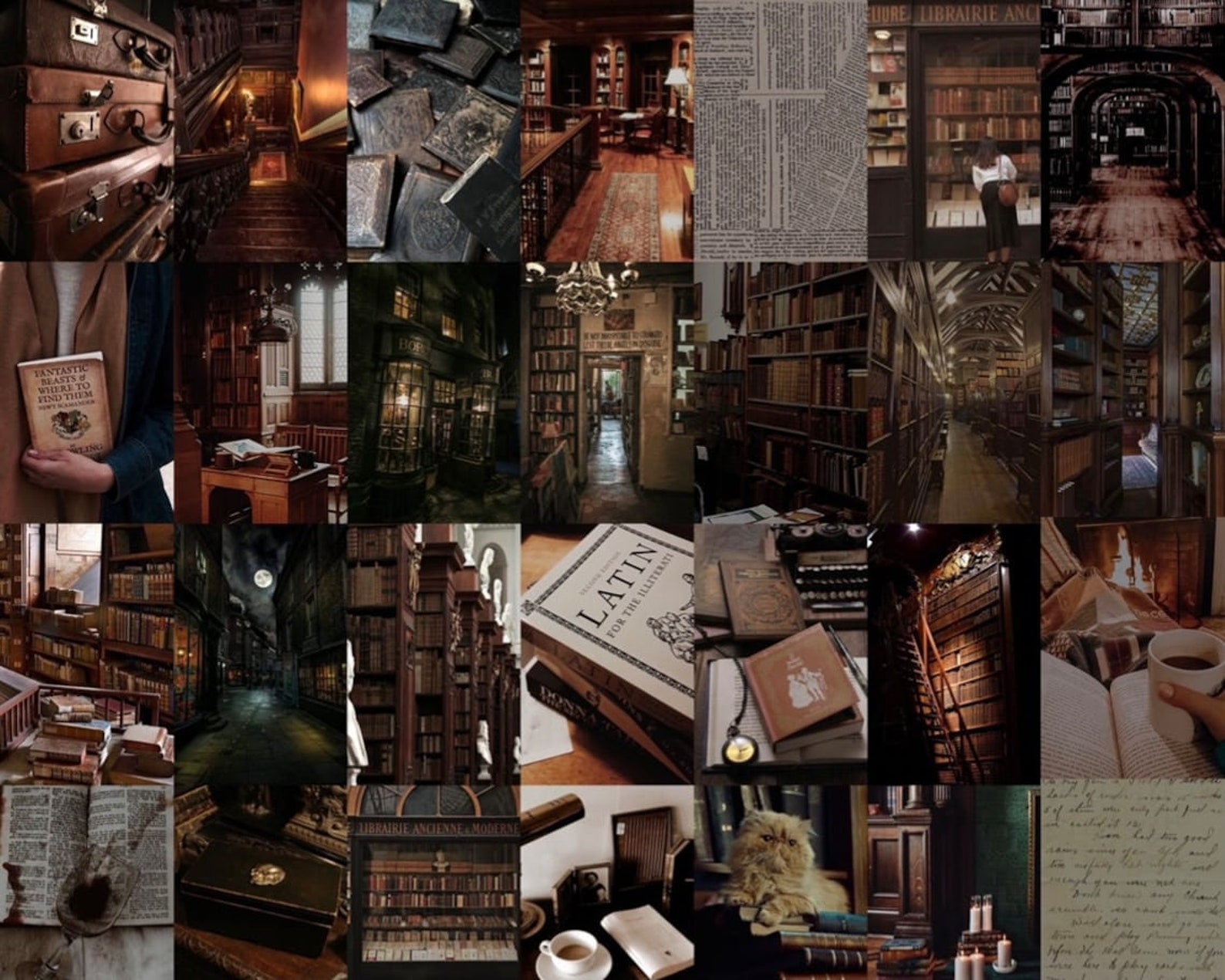 70 PCS | Dark Academia Wall Collage Kit | Librarycore Aesthetic Photo ...