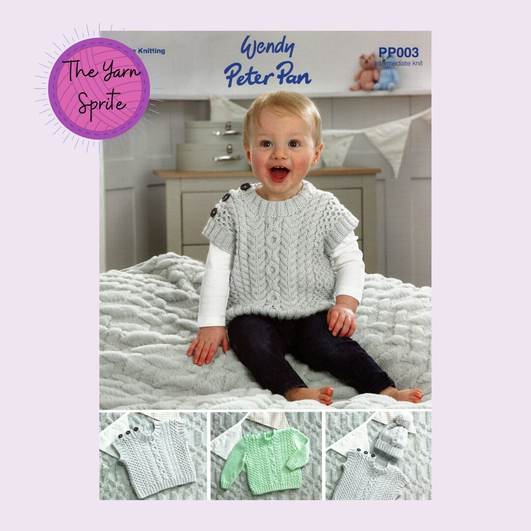 Peter Pan Knitting Pattern Leaflet PP003 Sweater, Slipover & Hat - Etsy