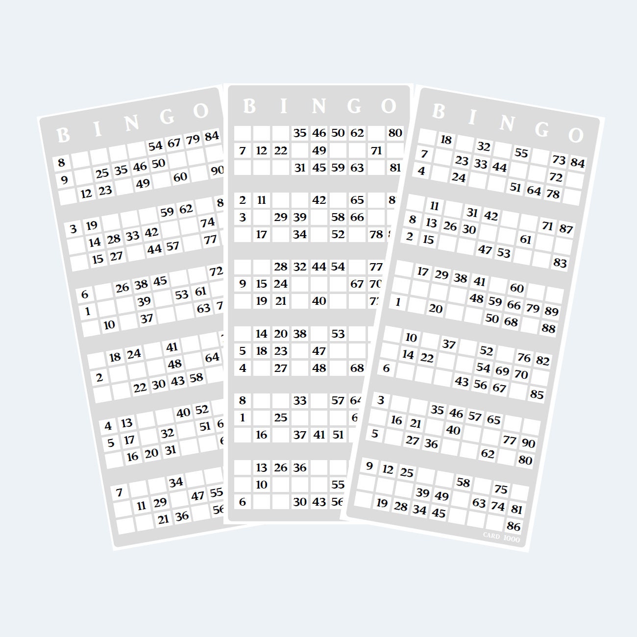 Printable UK Style 1-90 Bingo Ticket Cards, 2 per Page - Etsy