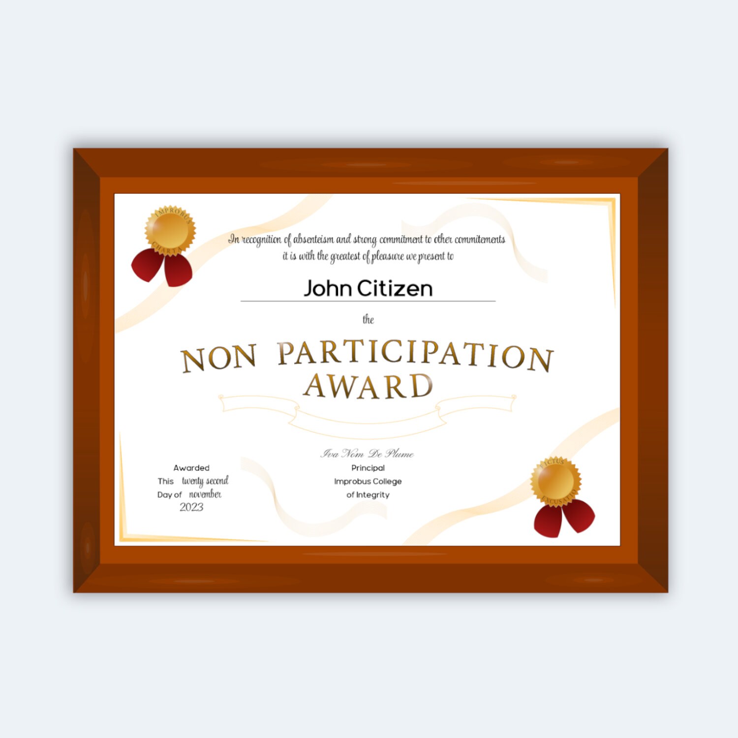 Novelty Award – "non Participation Award" - Digital Download - Etsy
