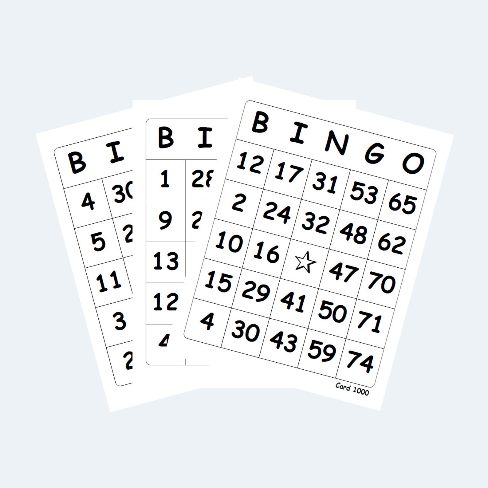 Bingo Cards, Large Print - Printable Bingo Cards - Etsy