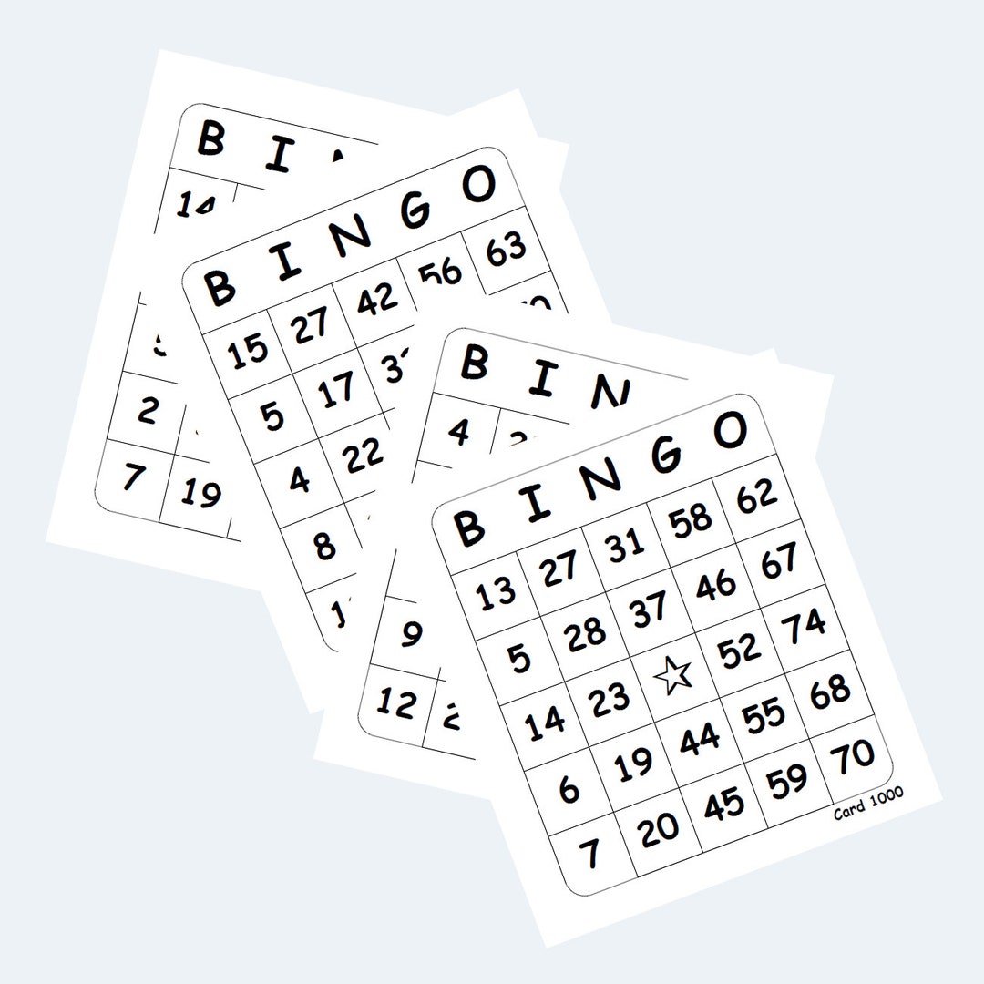 Printable Bingo Cards – 4 per Page - Etsy